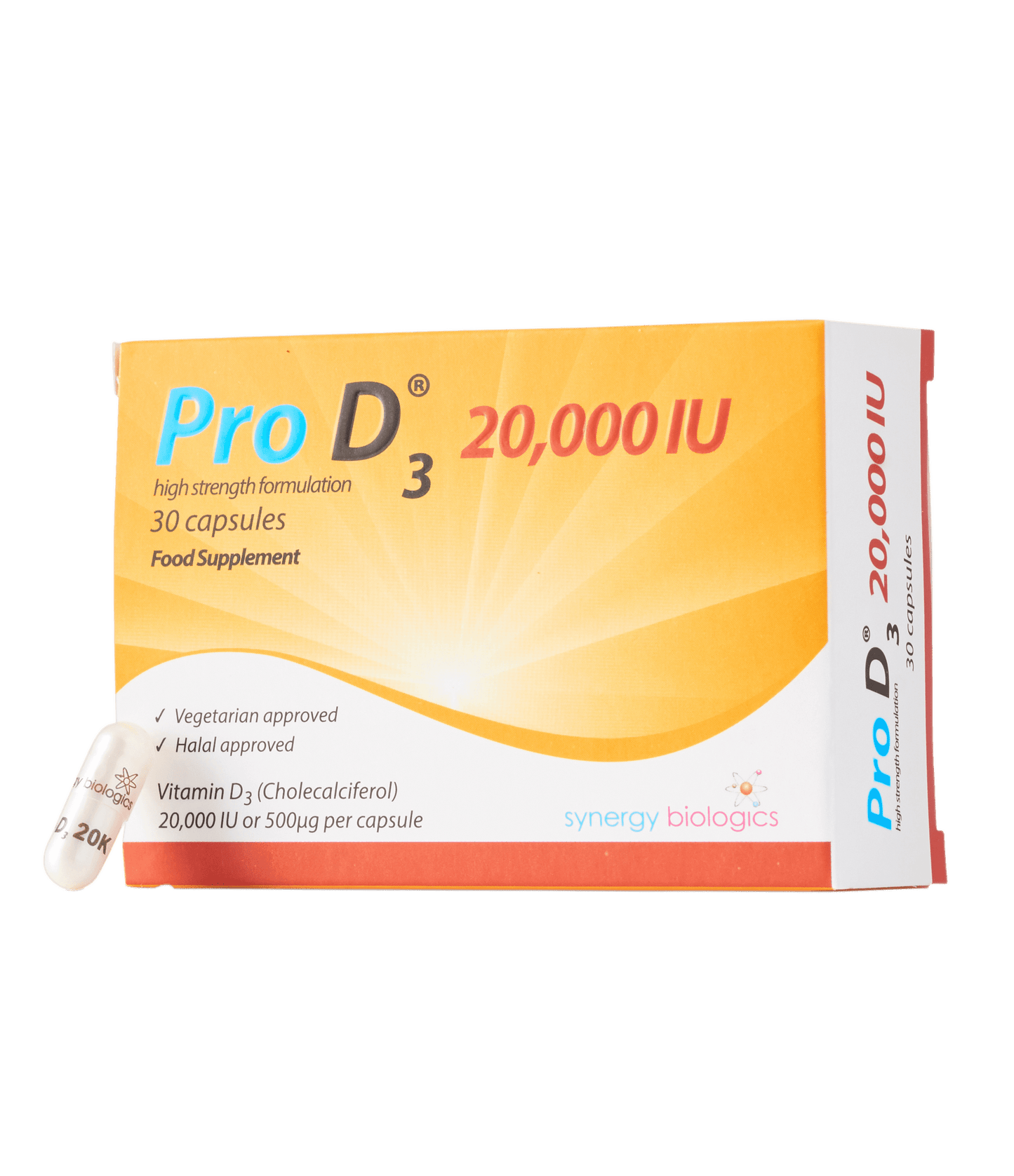 Pro D3 20,000 IU - Maximum Strength Weekly Vitamin D Capsules | UK