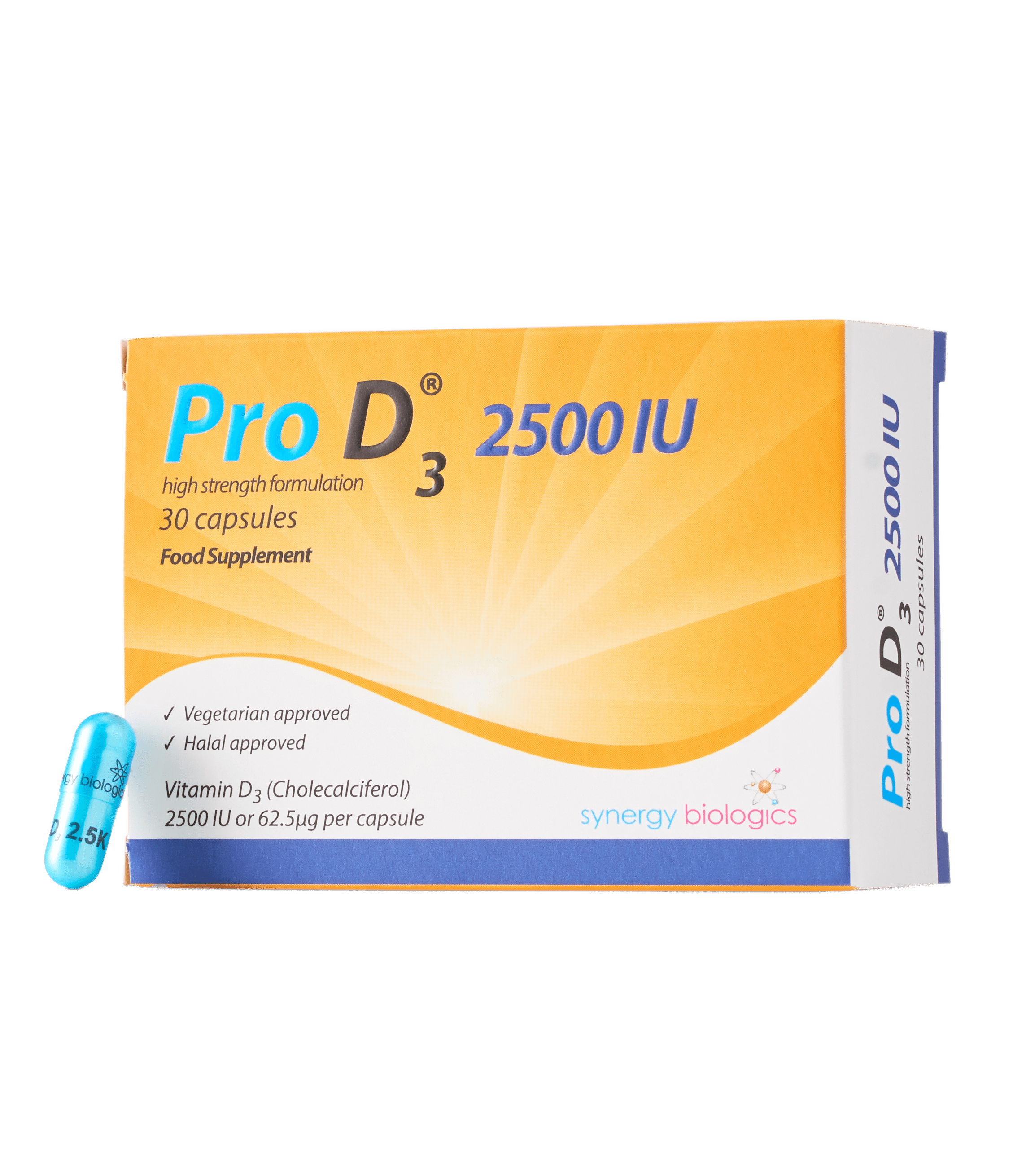 Pro D3 2500 IU - High Strength Daily Vitamin D Capsules | UK