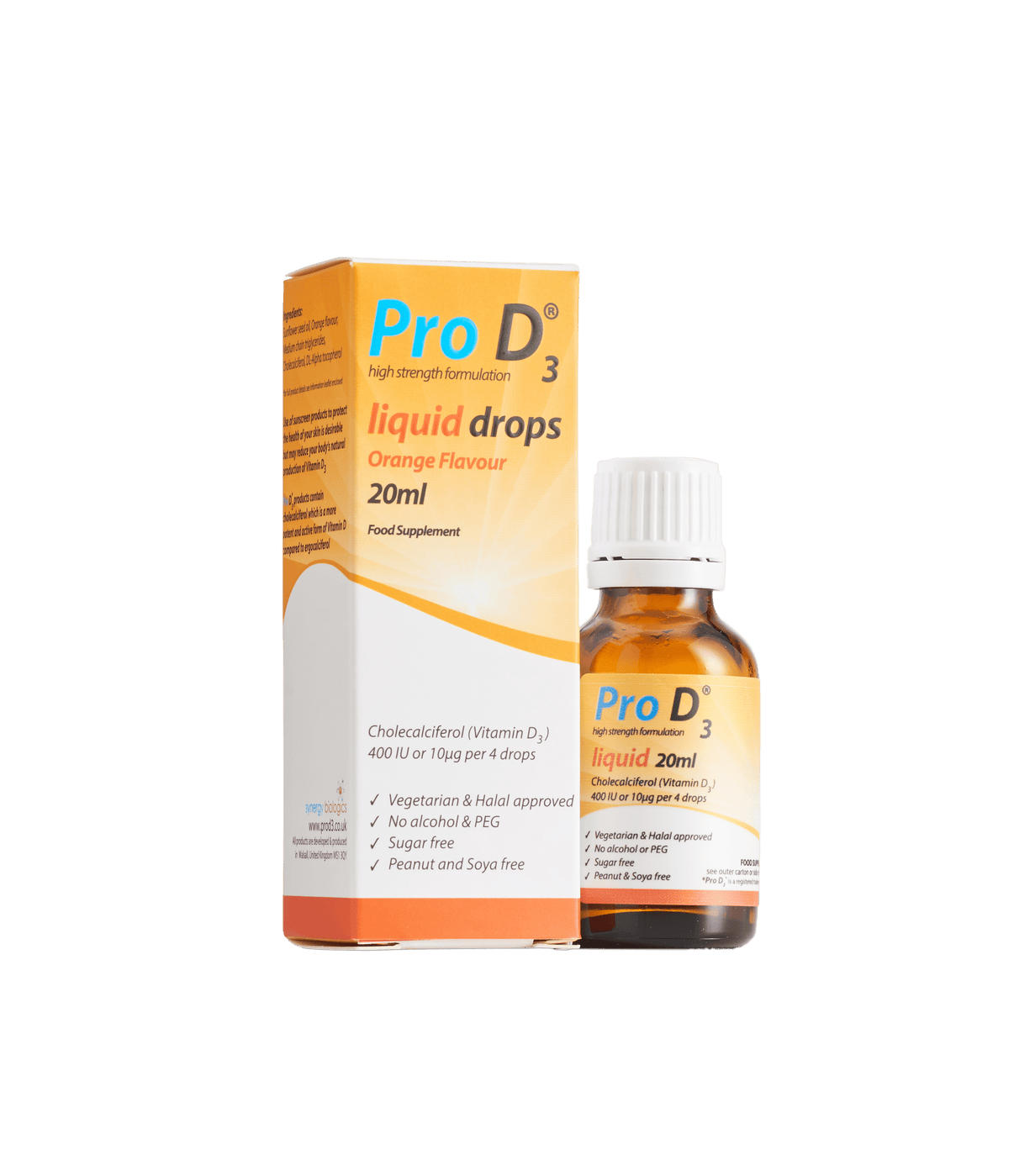 Pro D3 Liquid Drops (100 IU/drop) [20ml] - Vitamin D Liquid Drops | UK